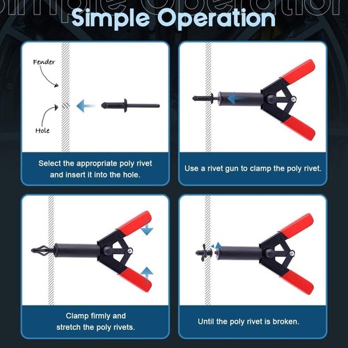 41Pcs Plastic Rivet Gun Set, Fastener Removal Tool and Universal Pop ...