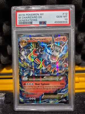 2016 POKEMON XY GENERATIONS M CHARIZARD EX HOLO 12/83 PSA 10 GEM MINT ...