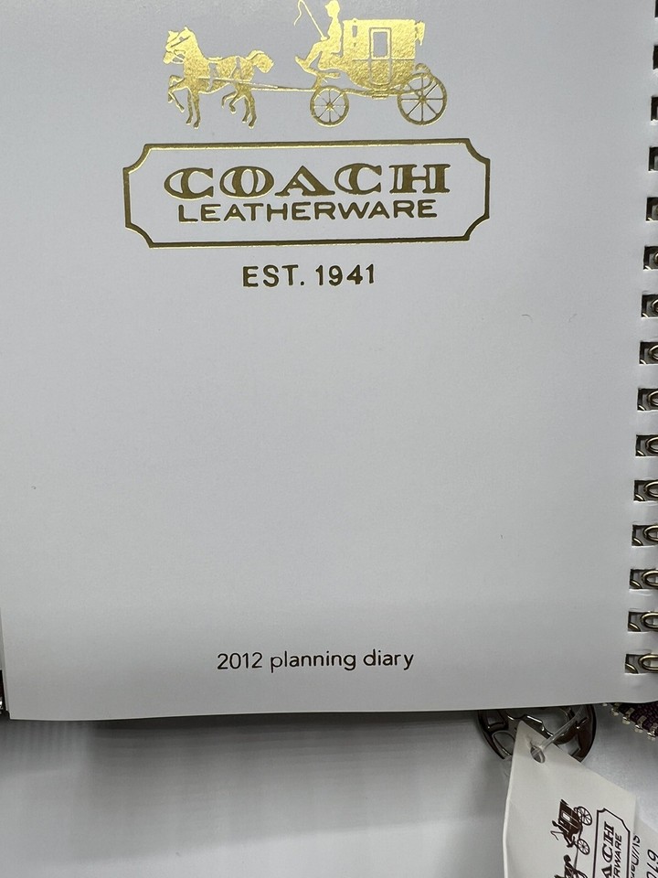 COACH Planner/Agenda Calender SilverTone Plum Purple Travel Zip Up ...