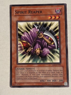Spirit Reaper NM SD2-EN006 Unlimited Yu-Gi-Oh! w/ Sleeve & Top loader ...