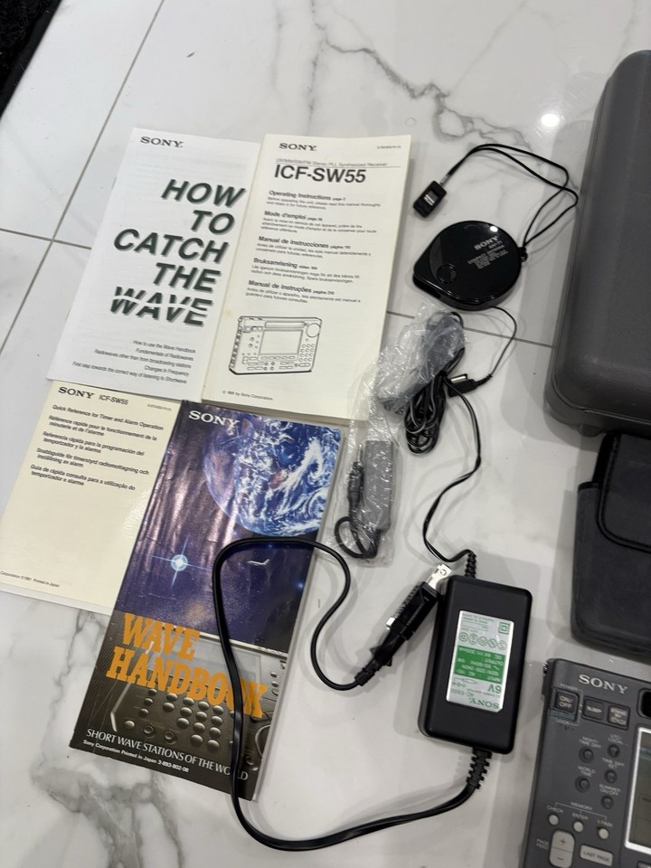 Sony ICF-SW55 World Band Receiver Rare Complete In Case Manuals | eBay