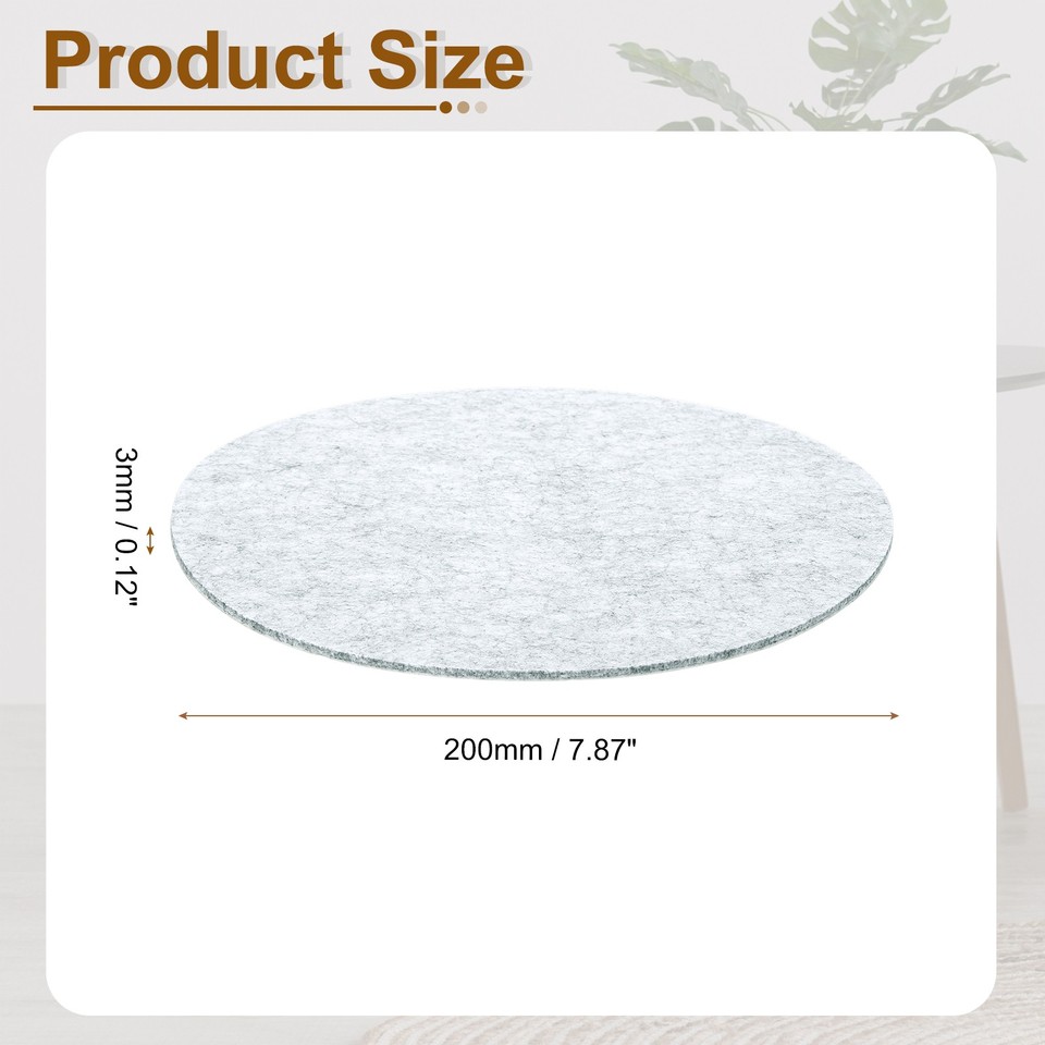 Round Felt Furniture Pads, 7.9" x 0.12" Adhesive Felt Pad, Gray | eBay