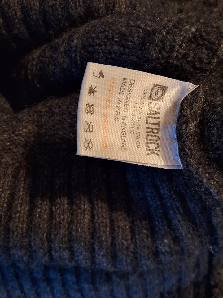 womens Saltrock Wool Blend Jumper Grey Size 12 Round Neck Long Sleeved ...