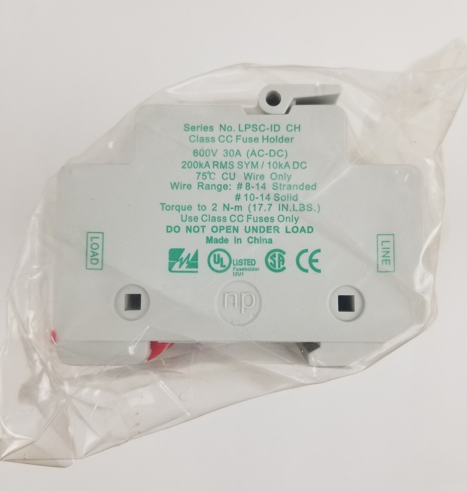 10pc Littelfuse LPSC0001ZXID Fuse Holder 30 A 600V 1 Circuit Cartridge ...