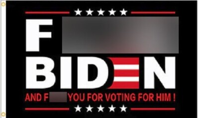 3X5 F BIDEN BIDEN SUKS FJB LETS GO BRANDON BLACK FLAG BANNER GROMMETS ...