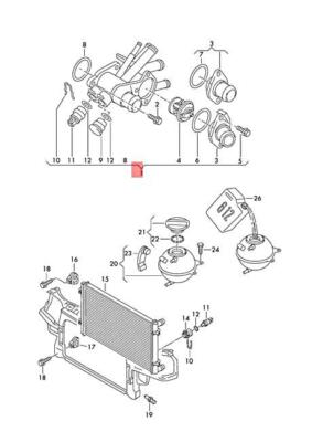 Genuine VW SKODA AUDI Beetle Cabrio Coolant Regulator Housing ...