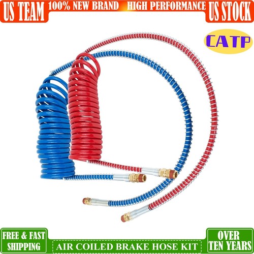 15 FT Air Brake Coiled Hose Kit for Semi-Truck ,Red & Blue Air Coil ...