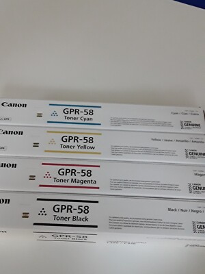 Canon GPR-58 Complete Toner Cartridge Set Black, Cyan, Magenta, Yellow ...