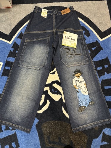 Vtg Y2K Vato Loco Jeans baggy embroidered 32x30 wide-leg jnco style NWT ...