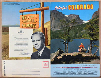 '60 Retro Flyer Pamphlet Map Colorful Colorado National Parks Monuments ...