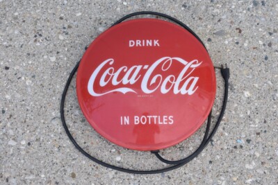 Drink Coca Cola In Bottles Sign Light Up Button Rare NPI Antique Lima ...