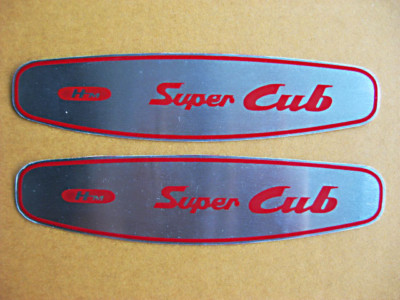 Fit HONDA SUPERCUB C100 C102 GAS TANK STICKER EMBLEM DECAL ALUMINIUM ...
