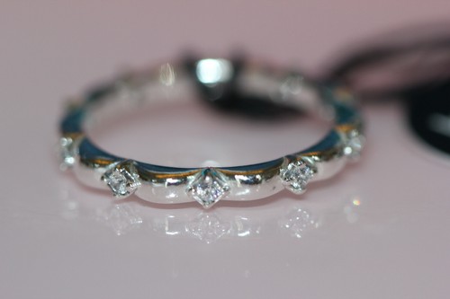 NWT PANDORA FLOWER PETALS BAND RING 198791C01 cz SPRING 2020 $65 pouch ...