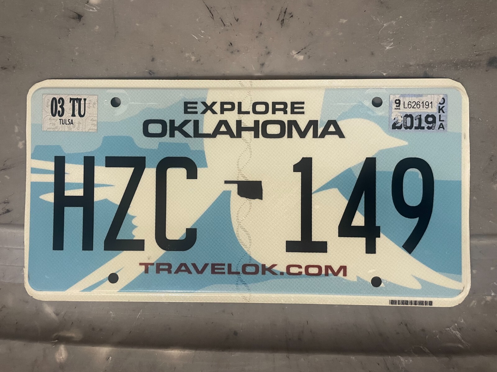 OKLAHOMA LICENSE PLATE EXPLORE TULSA MARCH 2019 HZC 149 | eBay