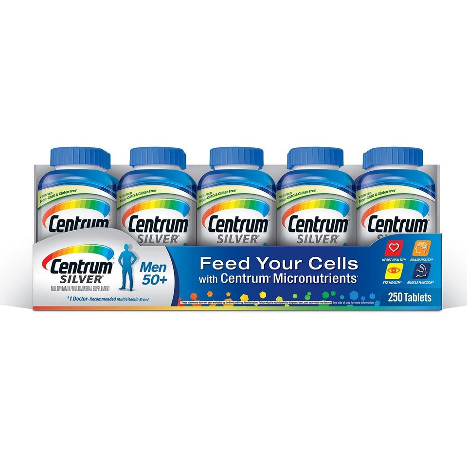 Centrum Silver Multivitamin for Men 50 Plus 250 Count Supports Eye and ...