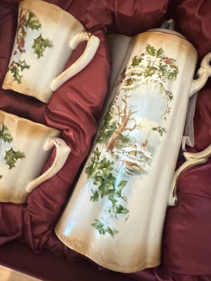 New in Box Victorian Trading Co. Chocolate Pot Tea Cups | eBay
