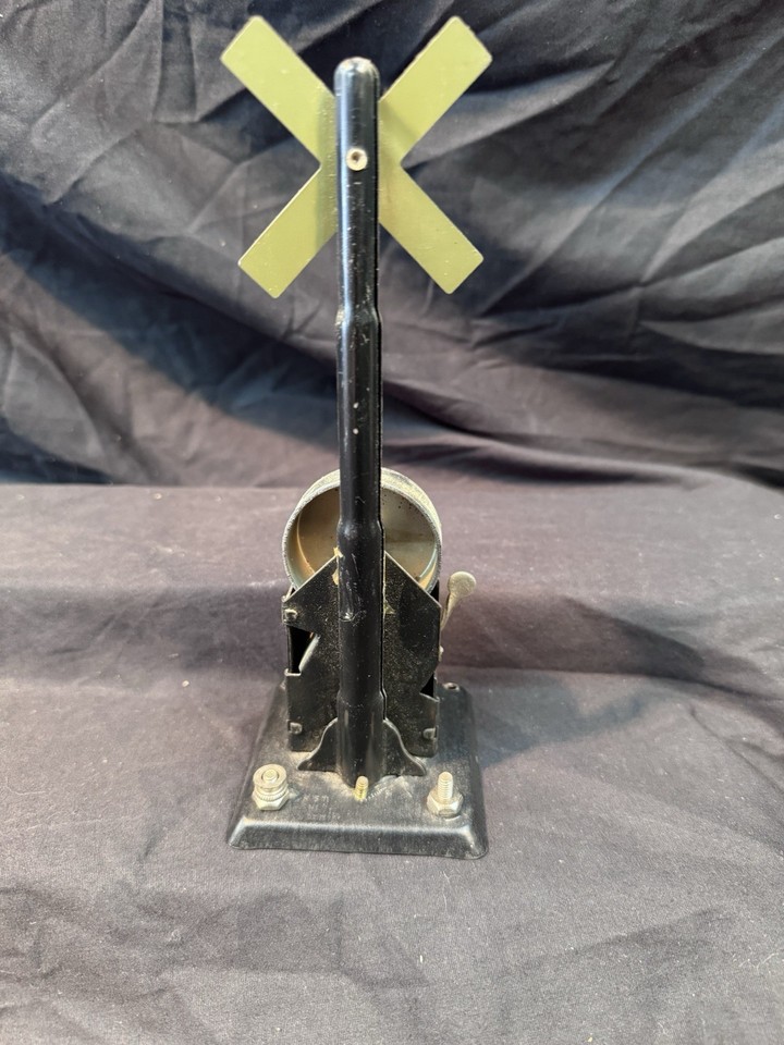 RARE MARX #418 CHROME METAL CROSSING SIGNAL W/RINGING BELL- OB - WORKS ...