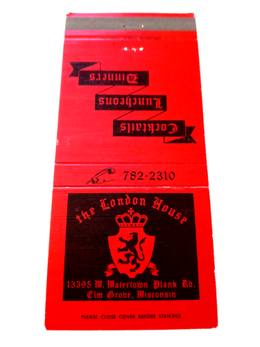 Vintage Matchbook: The London House, Elm Grove, WI | eBay