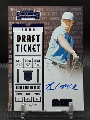 BRENDAN MCKAY 2020 CONTENDERS DRAFT TICKET AUTO ROOKIE TICKET #17/30 ...