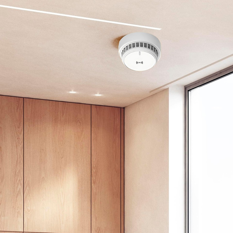 Smoke Alarm Set 10 Year Lifetime Battery Operated Optical Detector Fire ...