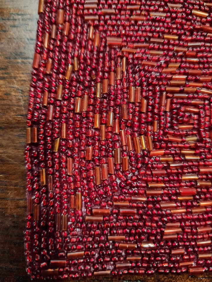 Beaded Cloth Handmade HOLIDAY FANCY Coasters Orange Red Gold Set Of ...