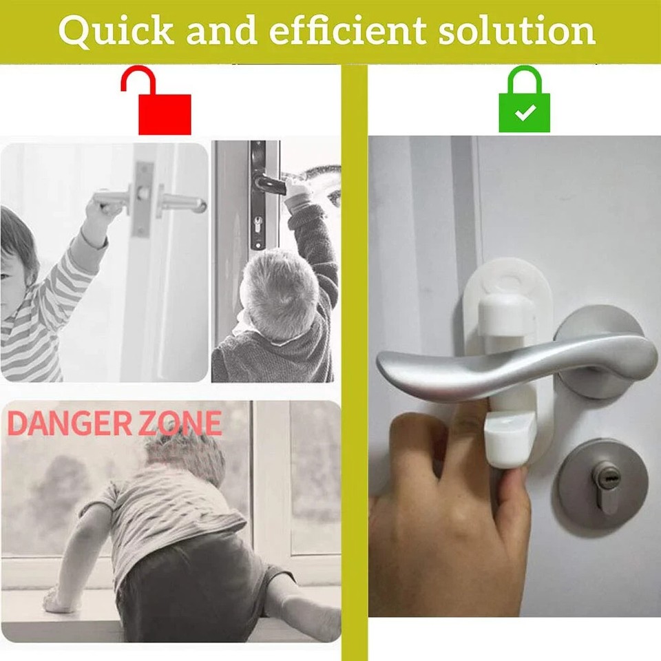 Child Safety Baby Proof Door Lever Lock (2 Pack) Prevents Toddlers ...