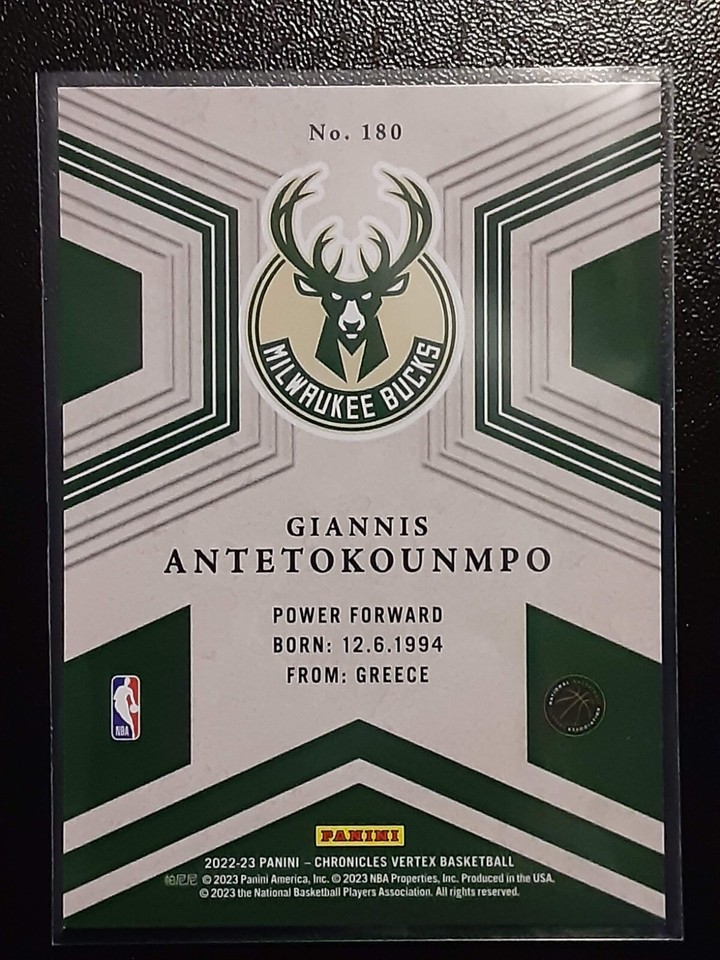 2022-23 Panini Chronicles Vertex Basketball Teal #180 - Giannis ...
