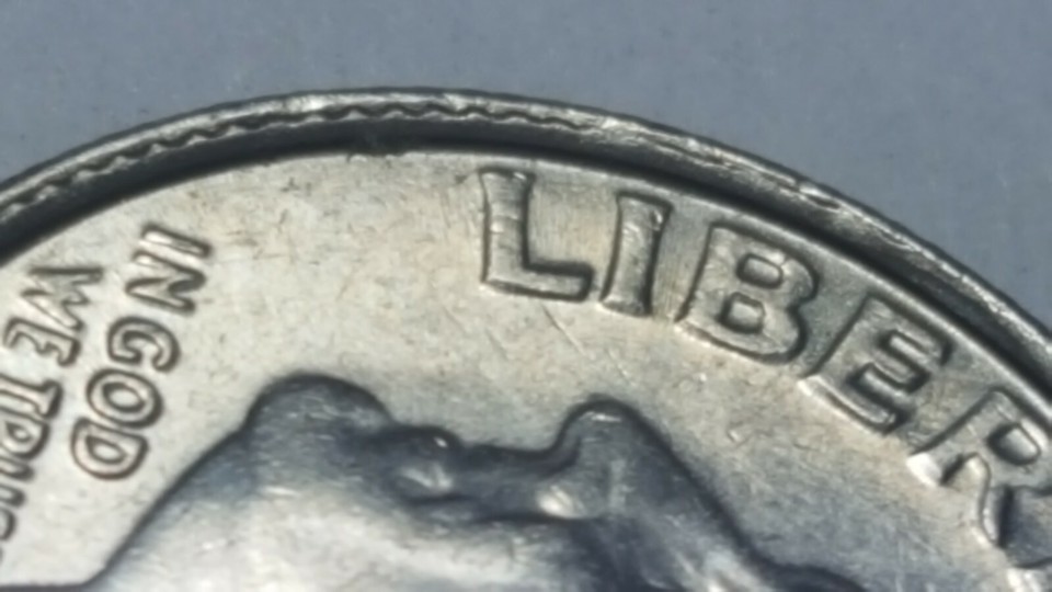 1994 P Roosevelt Dime Obverse Double Rim "Railroad Rim" North West ...