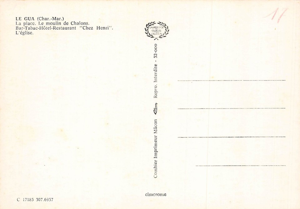 17 LE GUA LA PLACE LE MOULIN DE CHALONS | eBay