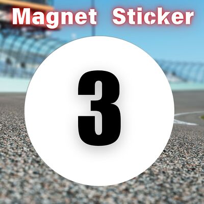10" Diameter Round Circle Magnetic Autocross Number 3 Magnet 2pcs | eBay