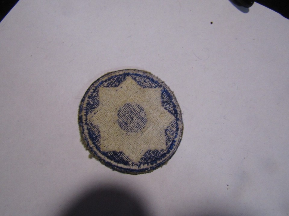 ORIGINAL MILITARY PATCH SEW ON WW2 ERA NO GLOW US ARMY 8TH SERVICE ...