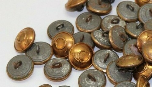 Spanish Army Brass Bugle Buttons 9/16in =14mm =22L marked TW &W Paris ...