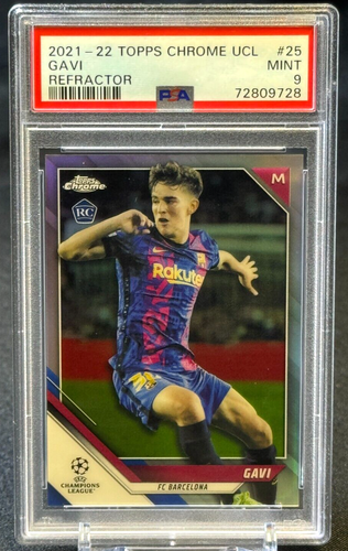 Gavi 2021-22 Topps Chrome UCL Refractor Rookie Card RC PSA 9 MINT ...