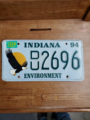 1994 License Plate Tag Indiana Environment DU 2696 | eBay