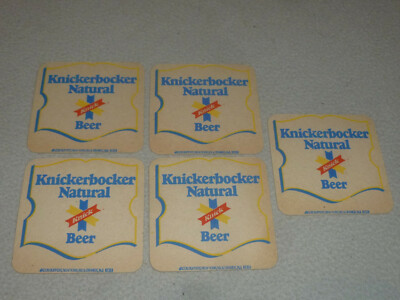 VINTAGE 1970S KNICKERBOCKER NATURAL KNICK BEER COASTER LOT 5 NOS NEW J ...