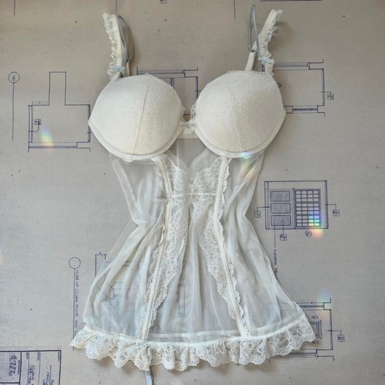 Y2K Victorias Secret babydoll mesh garter dress - Gem