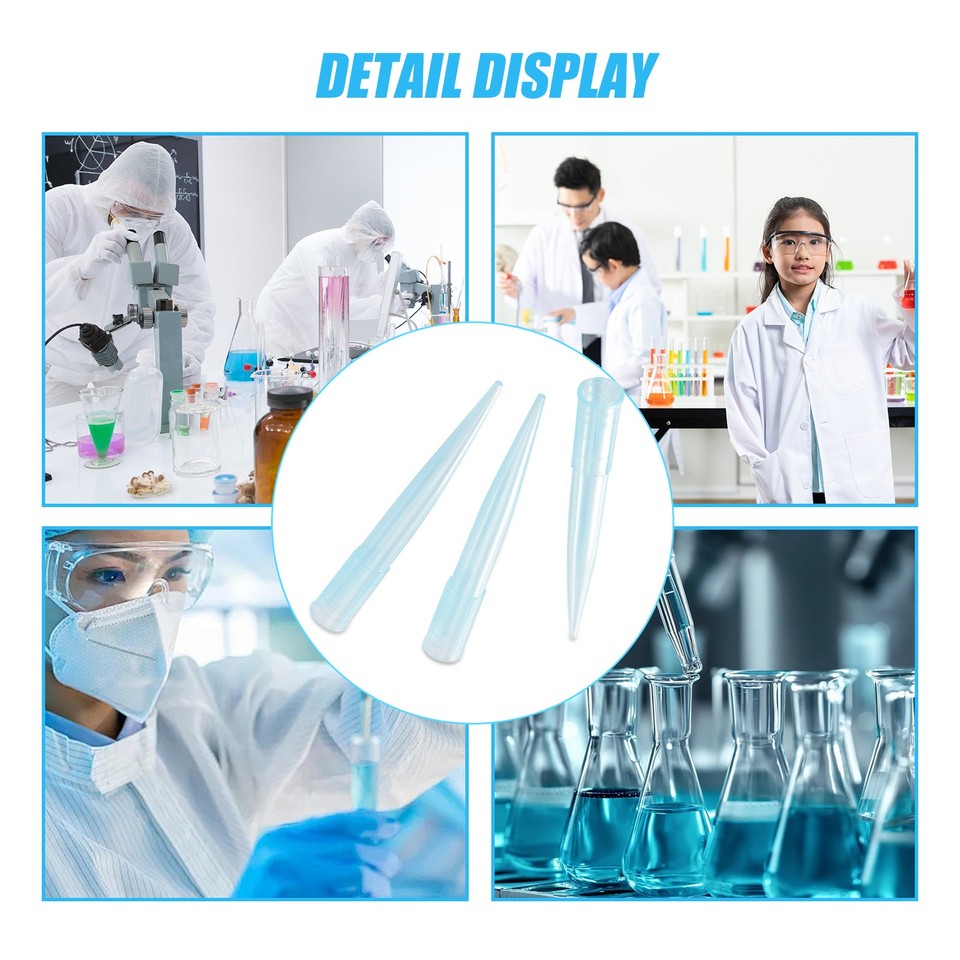 Transparent 1000UL 1ml Lab Liquid Pipette Pipettor Tips 500 Pcs ...