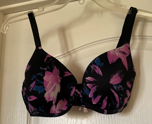 Victoria Secret Bra 32D Wear Everywhere Lightly Lined Floral Smooth Cup ...