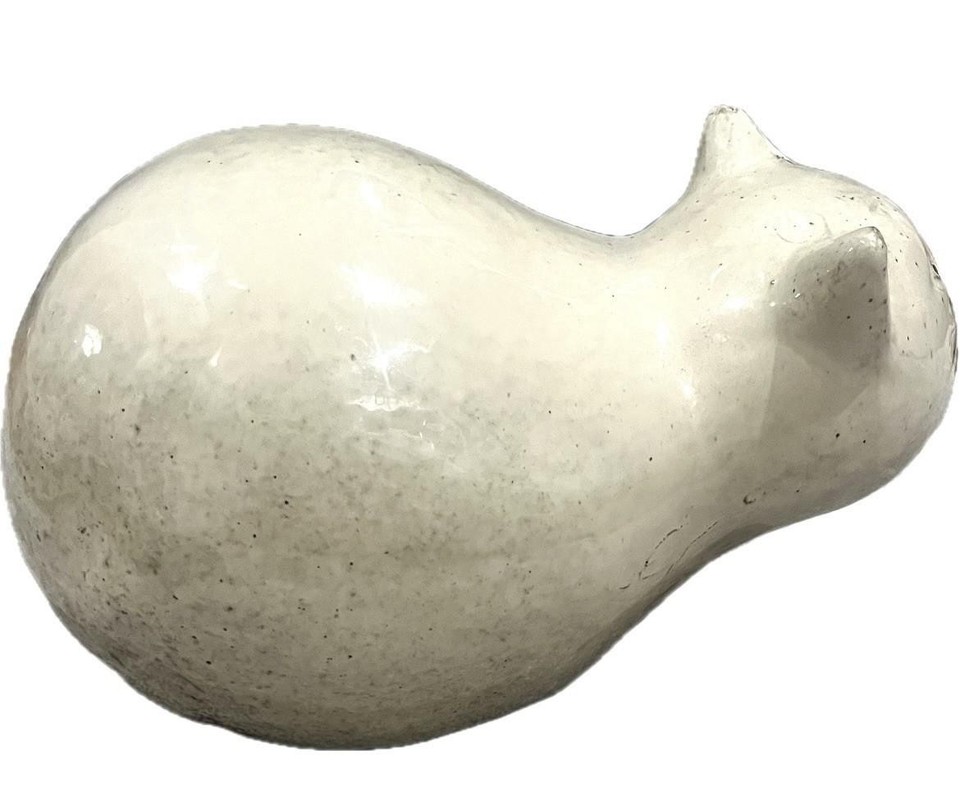 VTG Studio Pottery Ceramic Glazed Fat Tan Cat 6" | eBay