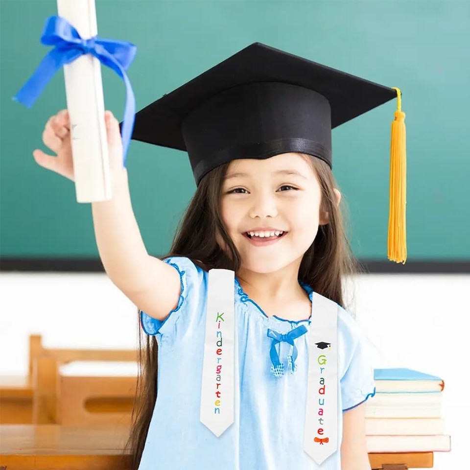 Kindergarten Graduation Sash White Preschool Graduation Stole Unisex ...