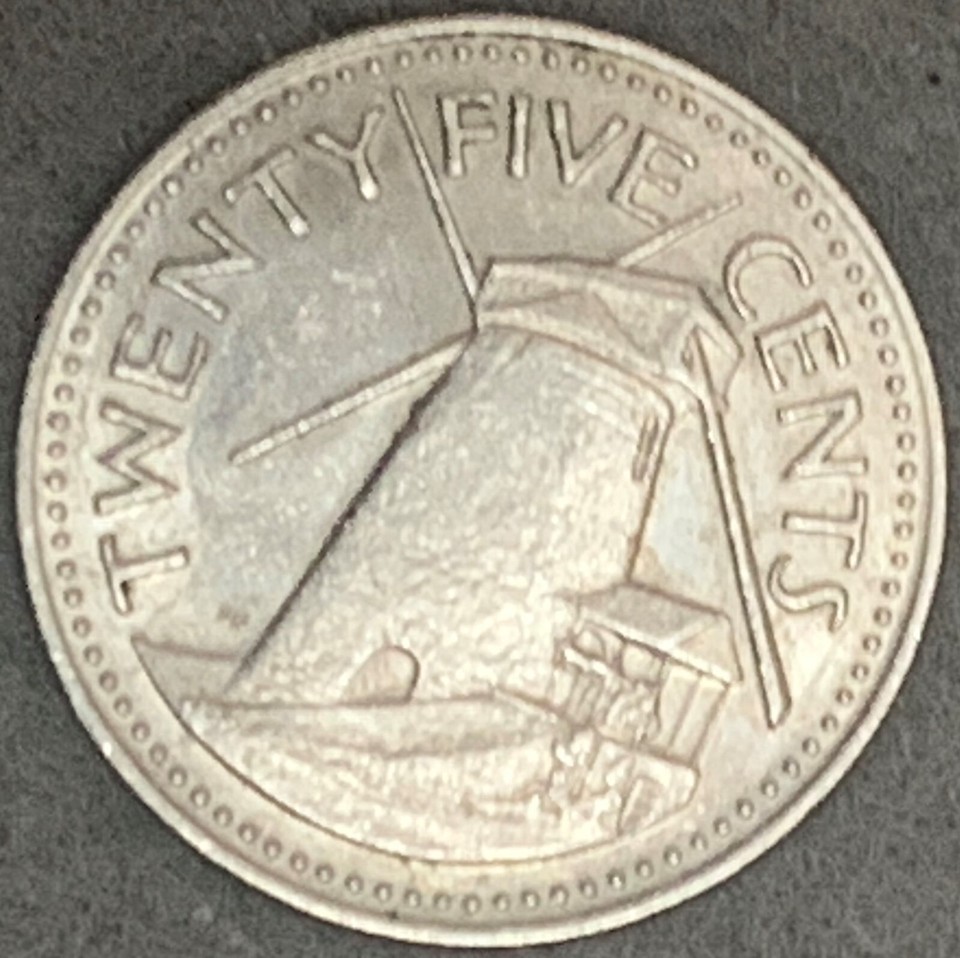 1973 BARBADOS TWENTY FIVE 25 CENTS PROOF WINDMILL WORLD COIN | eBay