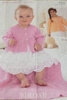 Sirdar Knitting Pattern Baby/Child's 4Ply Cardigans & Blanket No 4438 | eBay UK