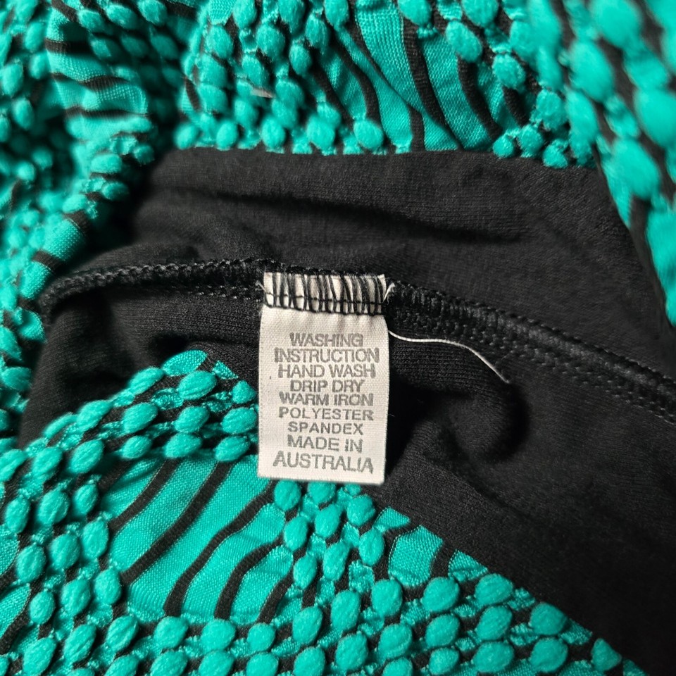 Rebecca Ruby Womens Pencil Dress Size XL Green Black Stretch Knit ...