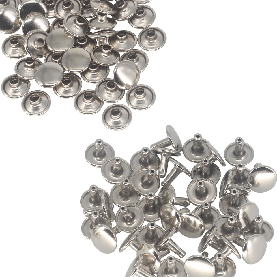 Double Cap Rapid Brass Rivets Tubular Sewing Studs for Leather Craft ...