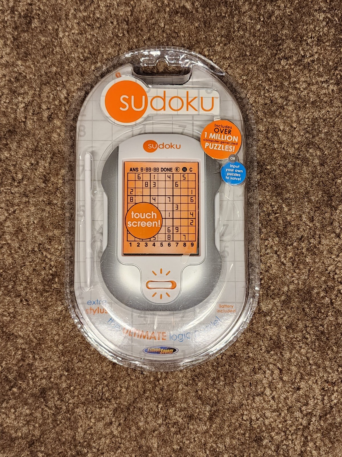 Sudoku Handheld Touch Screen Logic Puzzle Stylus - NIB - Sealed ...