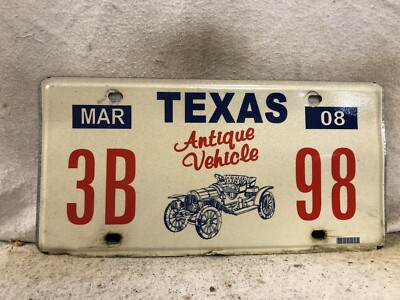 2008 Texas Antique Vehicle License Plate | eBay