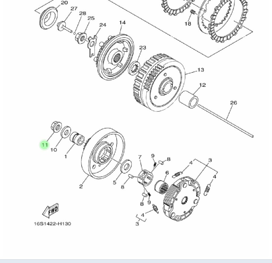 Genuine Parts Yamaha RX-King RX135 Axle Crutch Nut Crown 90179-12802 ...