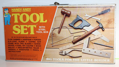 Vintage Handy Andy Tool Set No. 160 *STEEL TOOL BOX ONLY* *READ ...