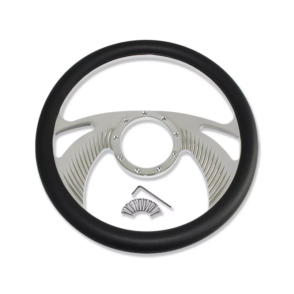 GM 14" Chrome Billet Wings Aluminum Steering Wheel w 9 Holes Horn ...