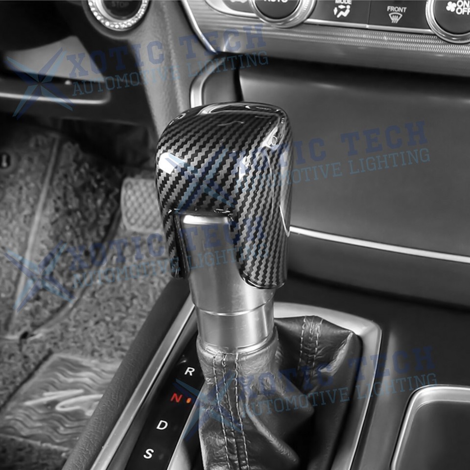 Carbon Fiber Style Armrest Gear Shift Panel Cover For Honda Accord 2018 ...